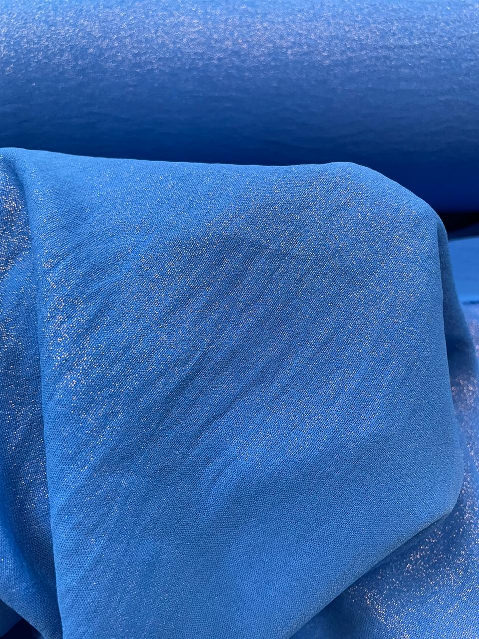 Crepe Air Flow Duna com Foil Azul Turquesa - Só Tecidos - Todo site em ...