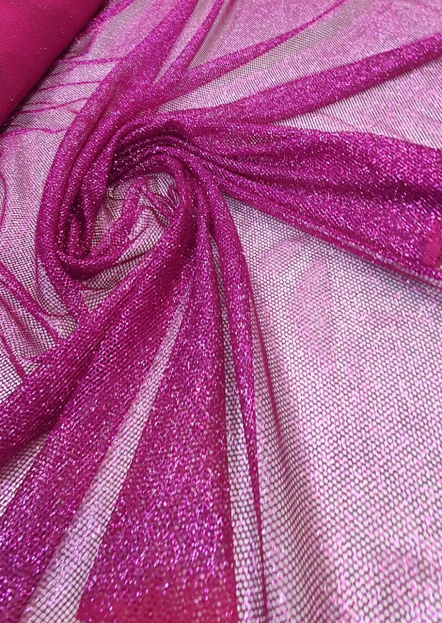 Tela Com Glitter Premium Pink - Só Tecidos