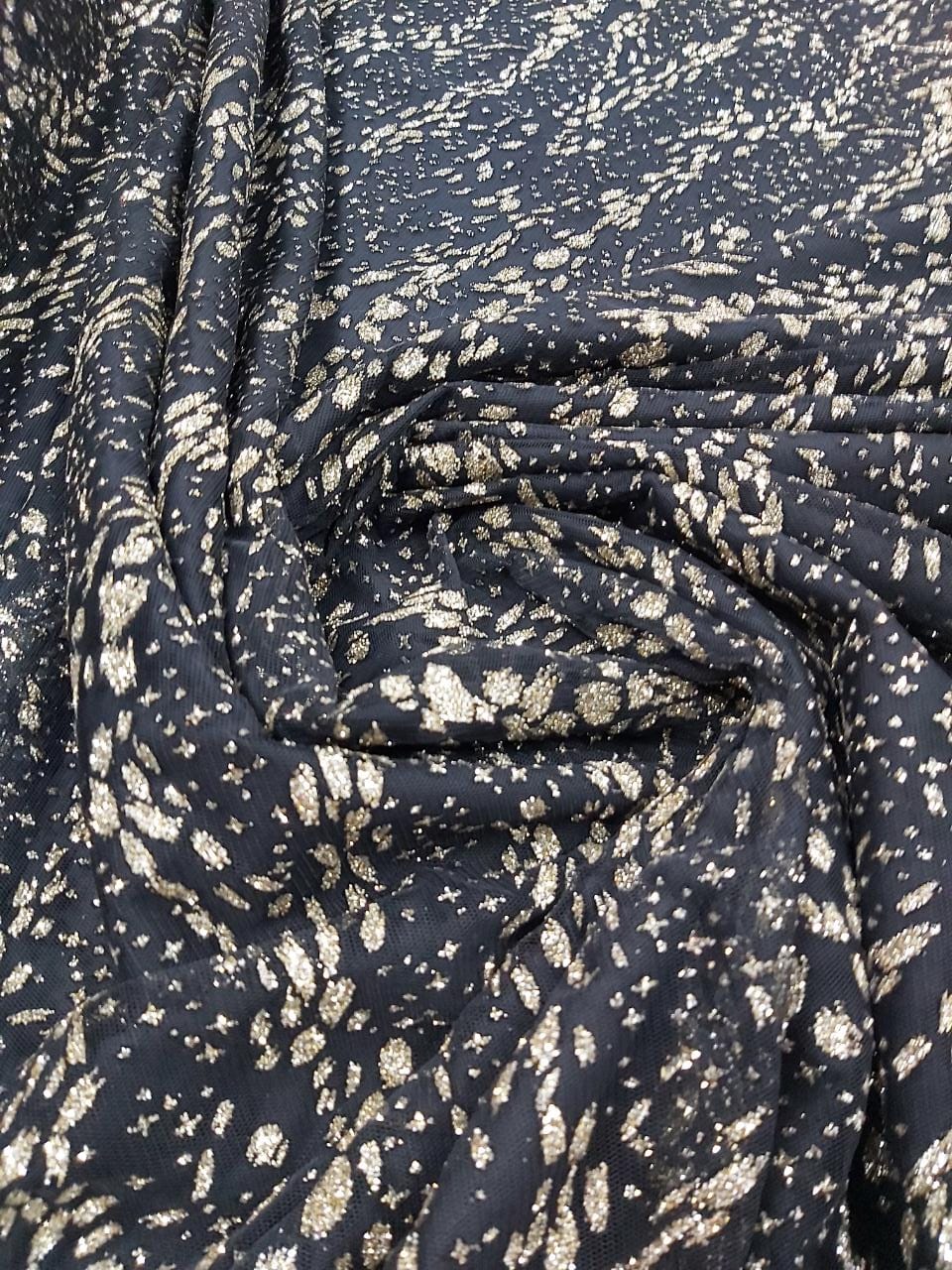 Tule Preto com Glitter Dourado Tipo Animal Print - Só Tecidos - Todo ...