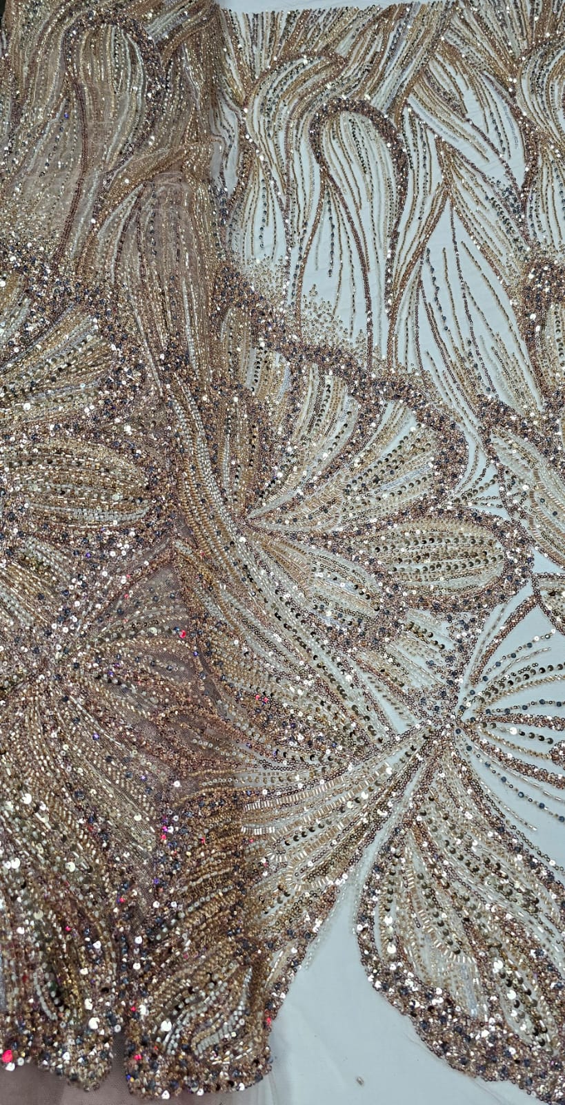 Tule Bordado com Pedrarias Premium Tons de Dourado HT97435 - Só Tecidos ...