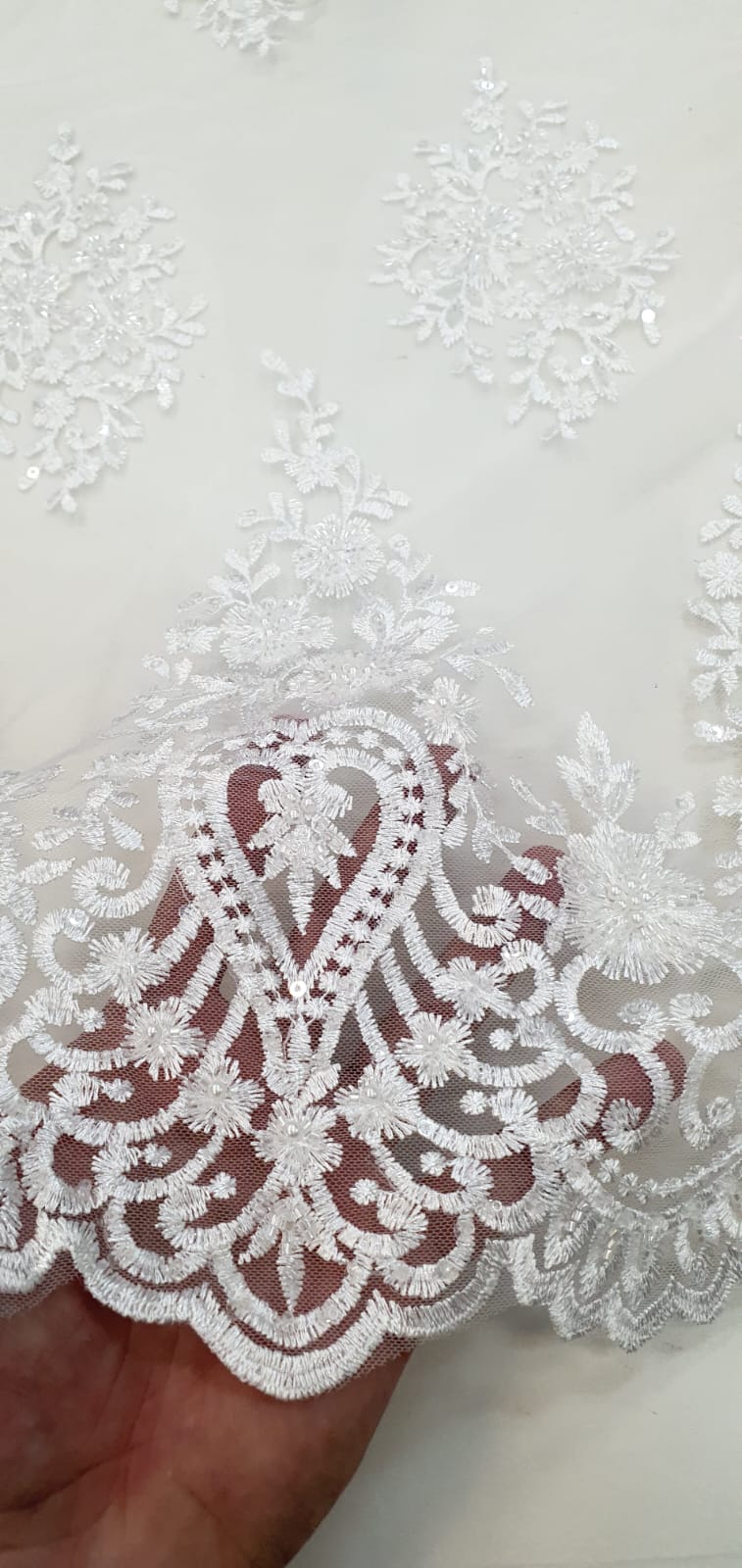 Tule Bordado Branco com Pedrarias WS1981 - SóTecidos - Todo site em 12x ...