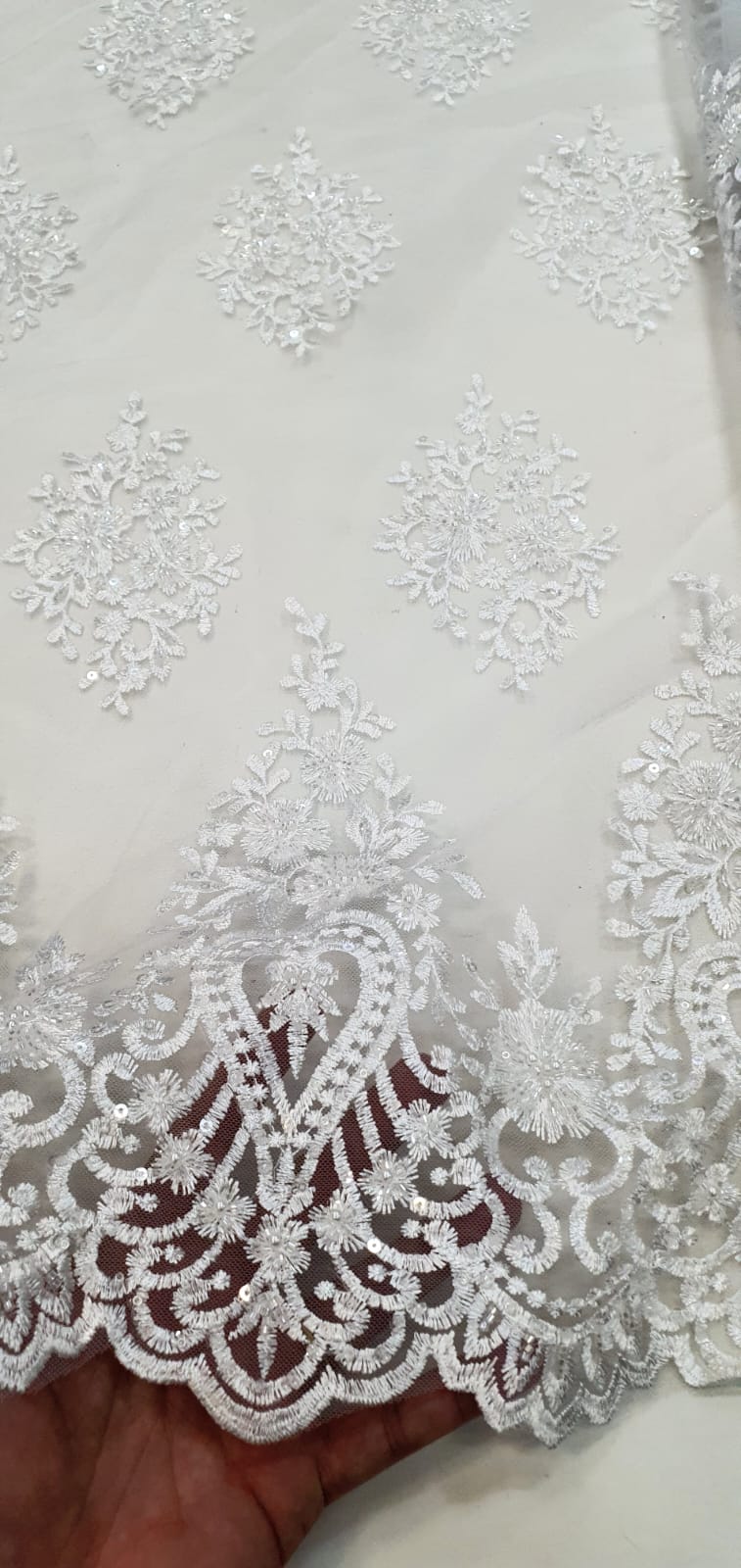 Tule Bordado Branco com Pedrarias WS1981 - SóTecidos - Todo site em 12x ...