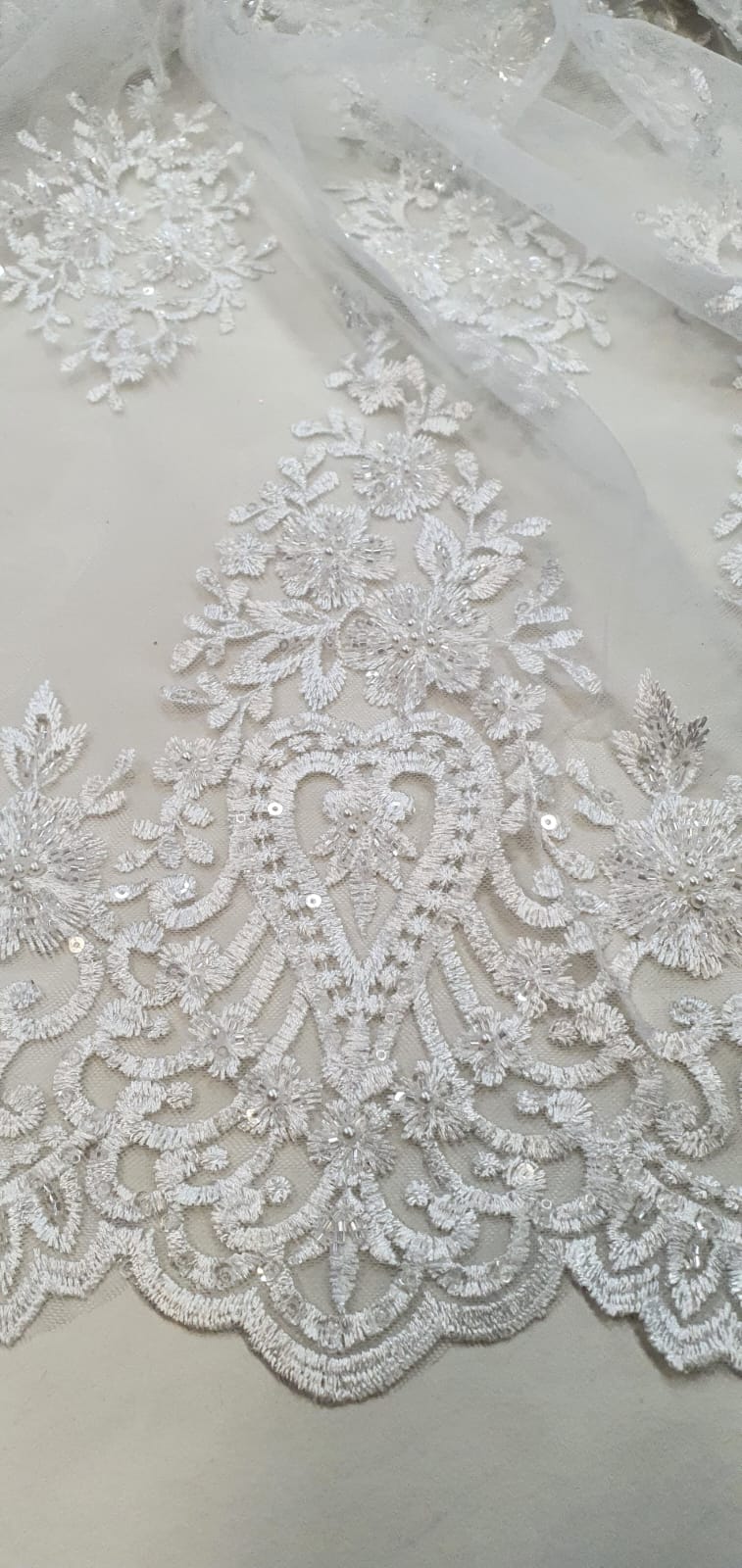 Tule Bordado Branco com Pedrarias WS1981 - SóTecidos - Todo site em 12x ...