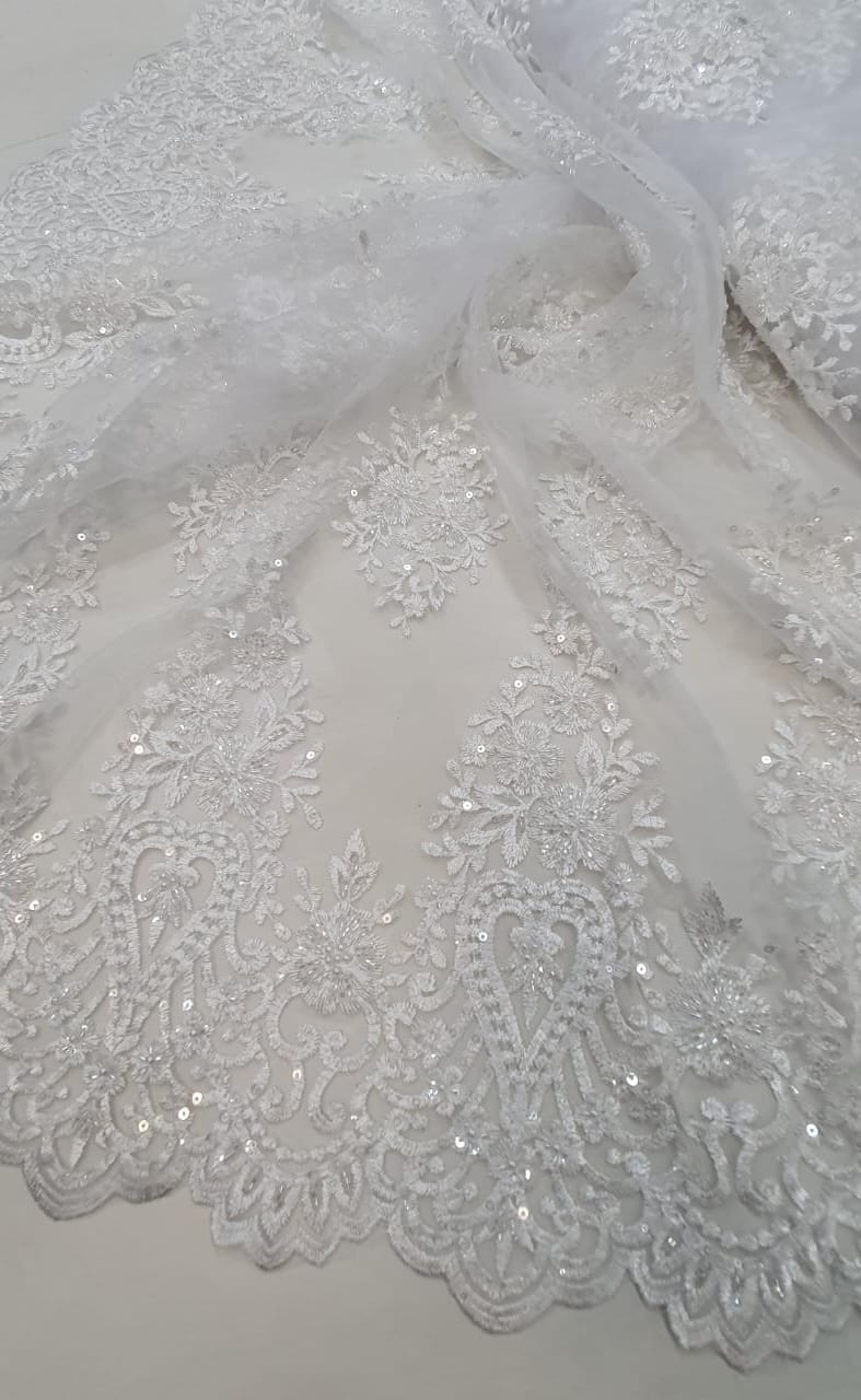 Tule Bordado Branco com Pedrarias WS1981 - SóTecidos - Todo site em 12x ...